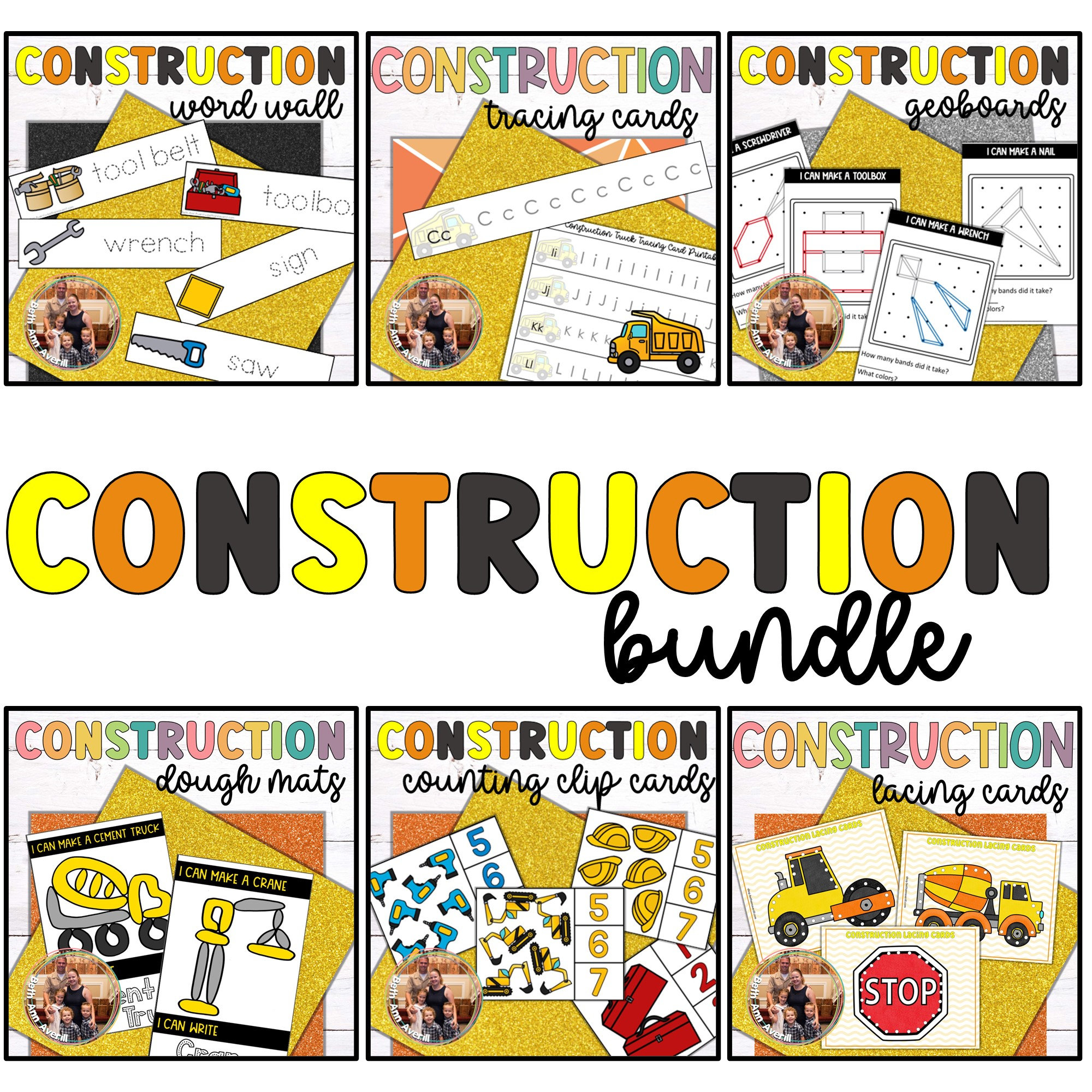 Construction Themed Preschool Centers Printables, Construction Truck ...