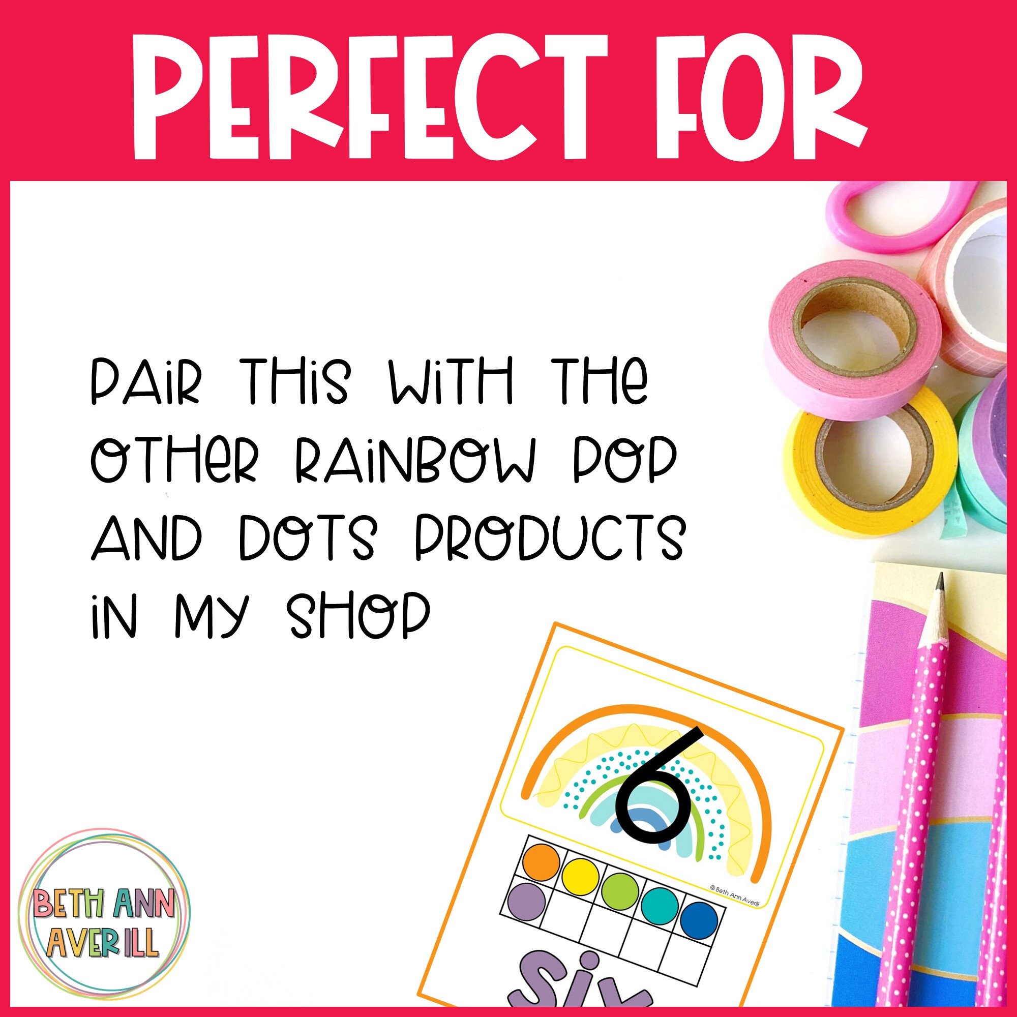 Numbers Posters Classroom Decorations Printable Rainbow Pop and Dots ...