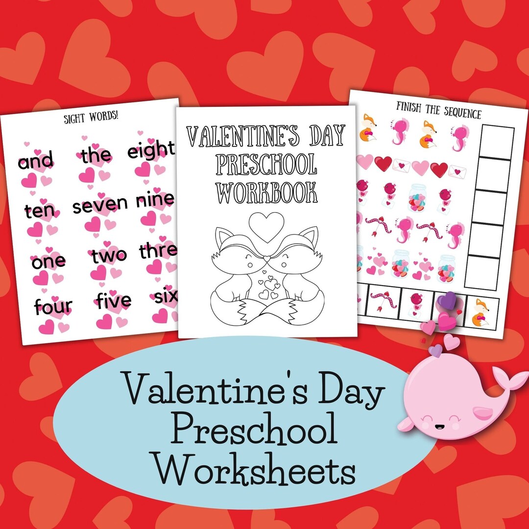 Preschool Worksheets for Valentine's Day Pre Writing Printables - Etsy