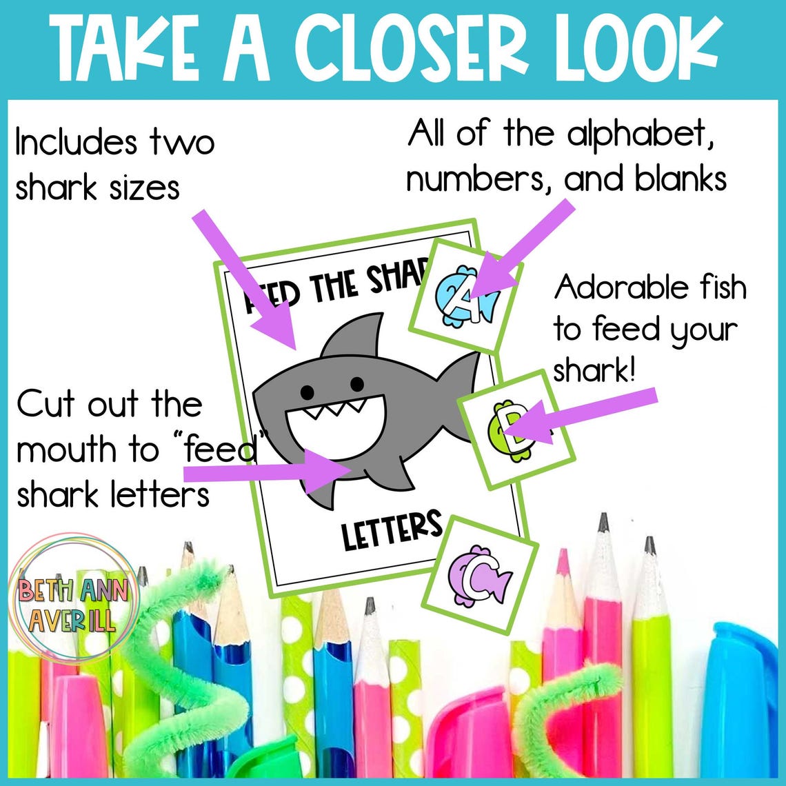 Feed the Shark Kindergarten Math Preschool Activity Ocean Activities ...