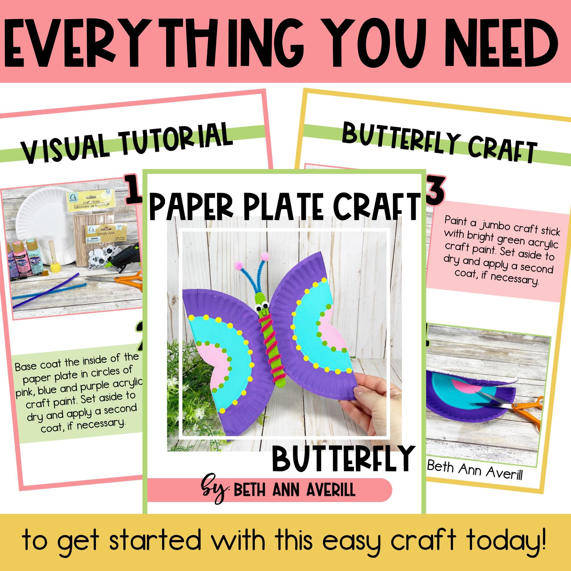 Butterfly Paper Plate Craft for Preschoolers Garden Spring Crafts ...
