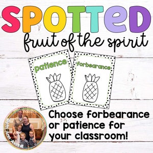 Fruit of the Spirit Spotted Brights Posters Watercolor Classroom Decor ...