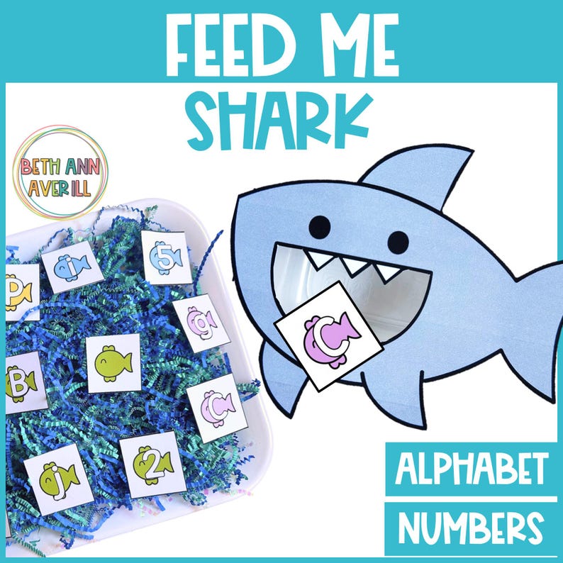Feed the Shark Kindergarten Math Preschool Activity Ocean Activities ...