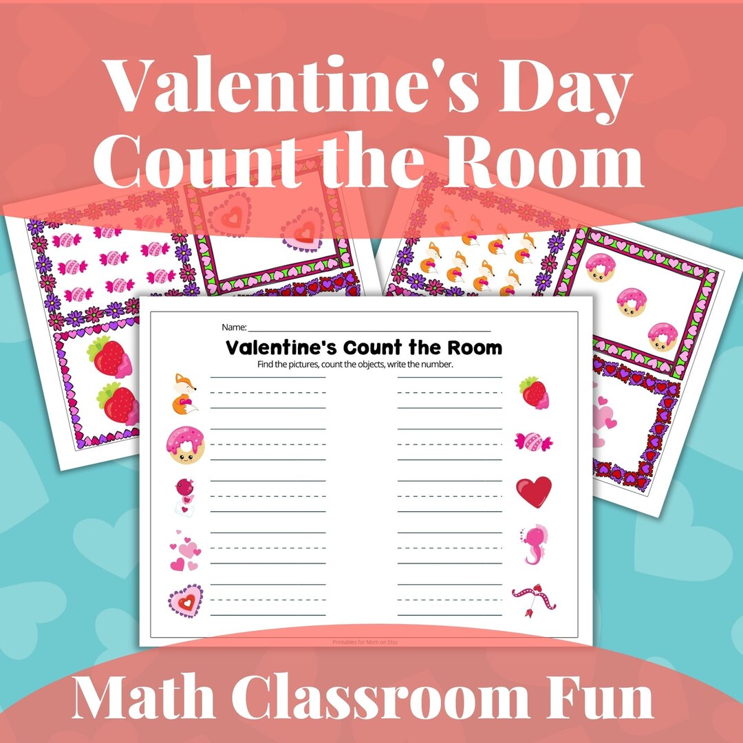 Valentine's Day Count the Room Printable Counting Activity for ...