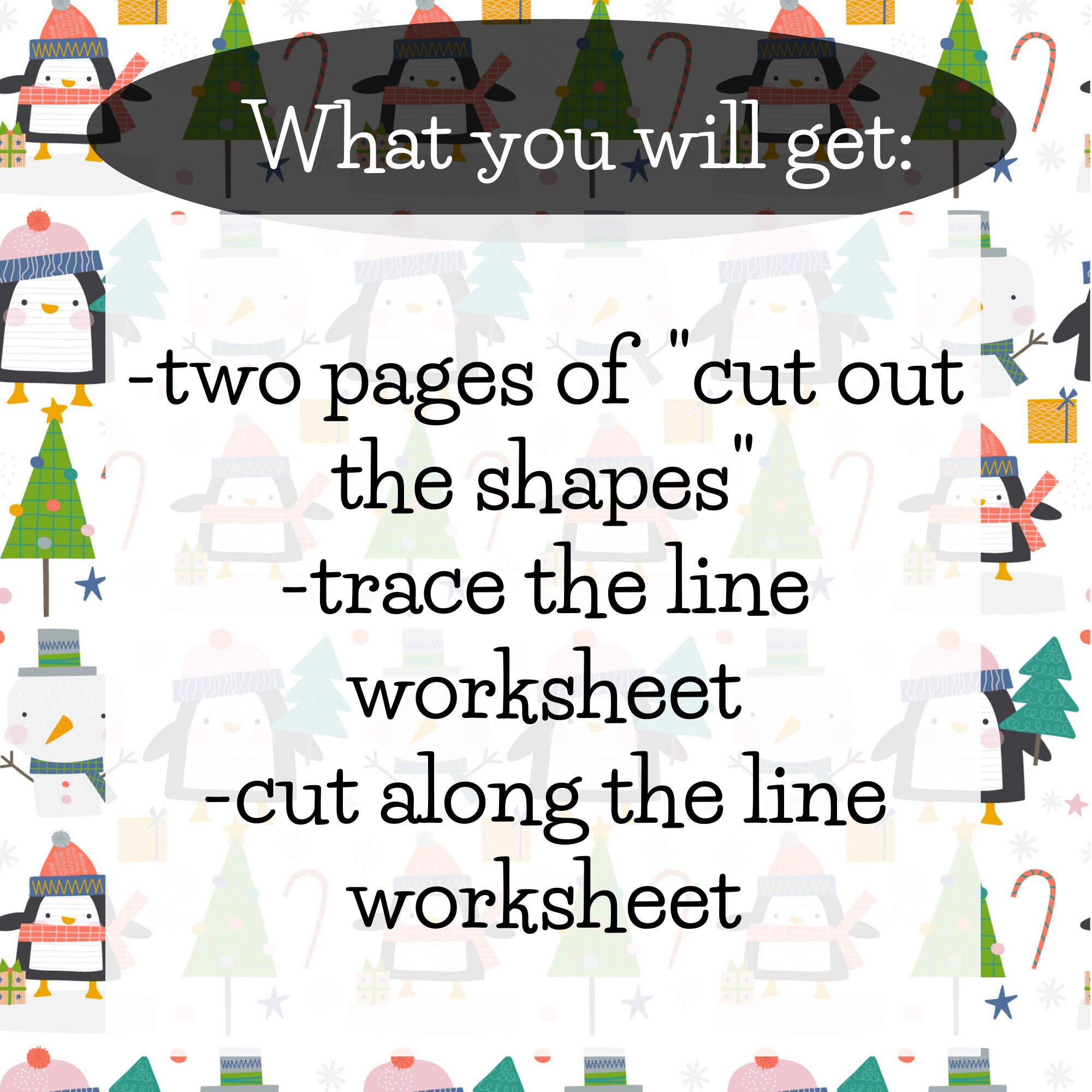 Preschool Scissor Skills Practice Worksheets, Winter Penguin Preschool ...