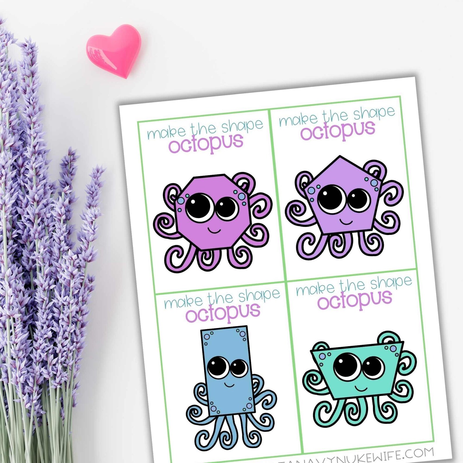 Octopus Shape Cards, Learning Shapes Through Play, Preschool Shapes ...