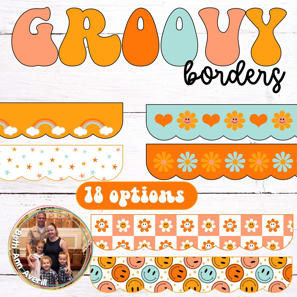 Groovy Boho Borders Retro Classroom Bulletin Board Decorations - Etsy