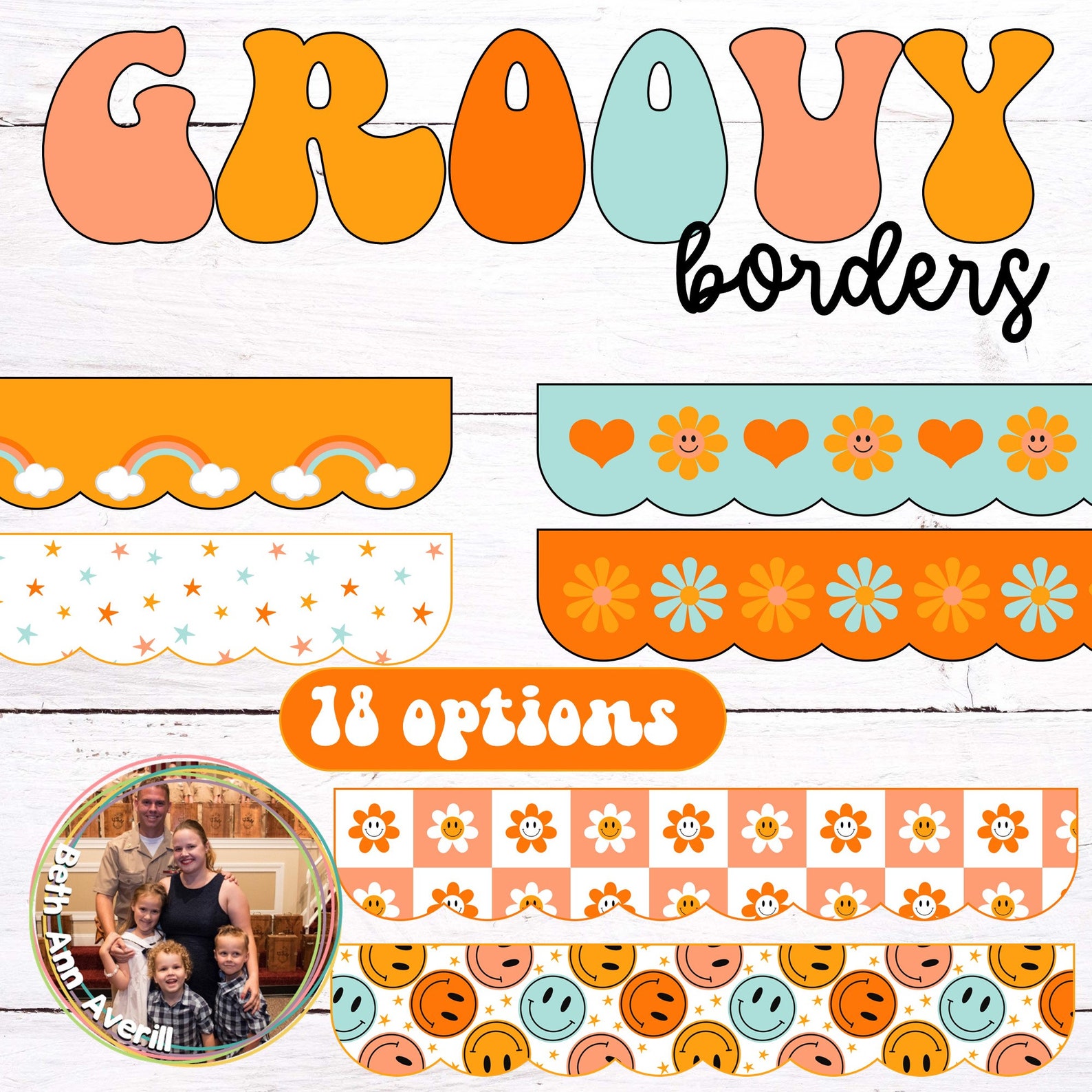 Groovy Boho Borders Retro Classroom Bulletin Board Decorations - Etsy