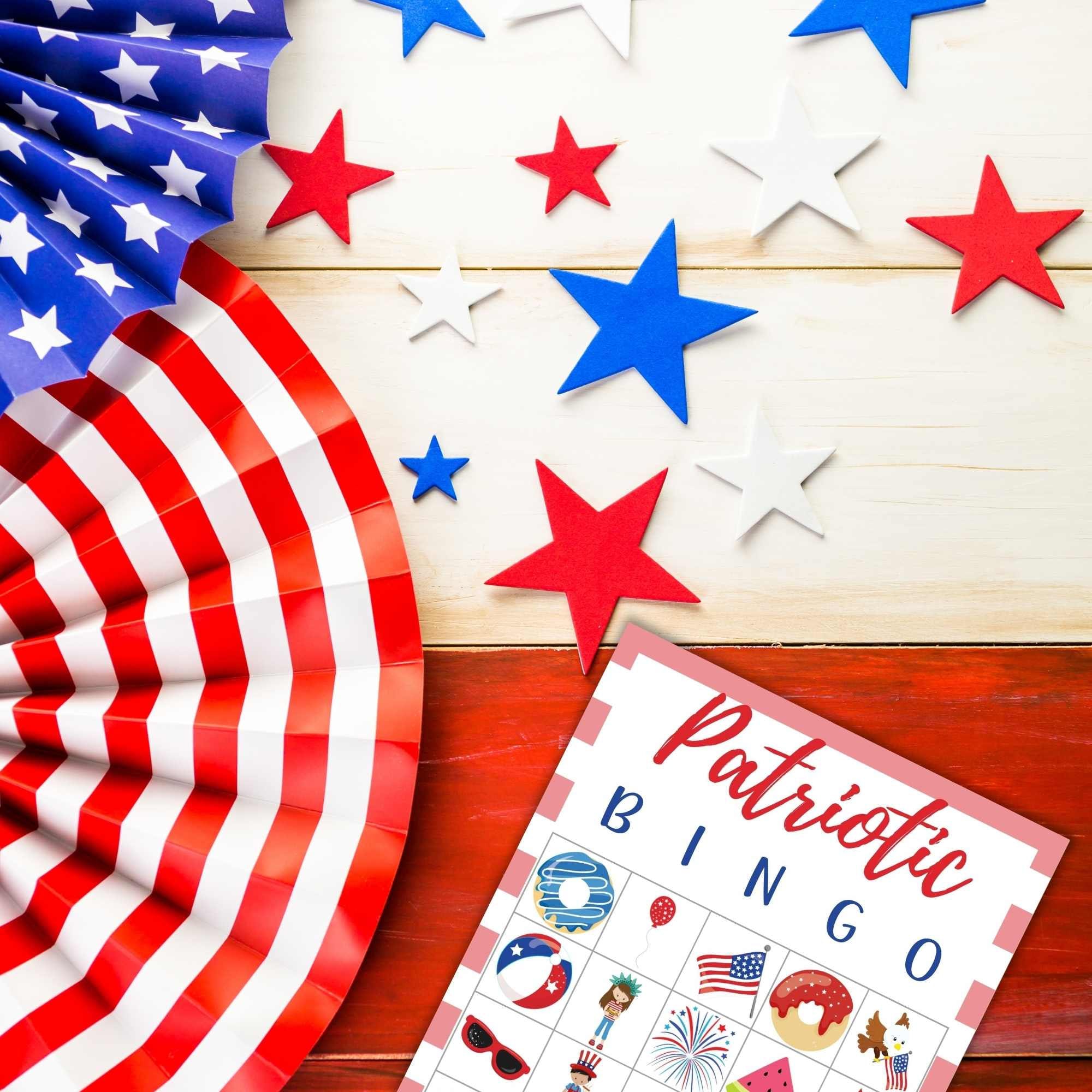 Summer Classroom Games Fourth of July Bingo Cards, VBS Party Bingo Card ...