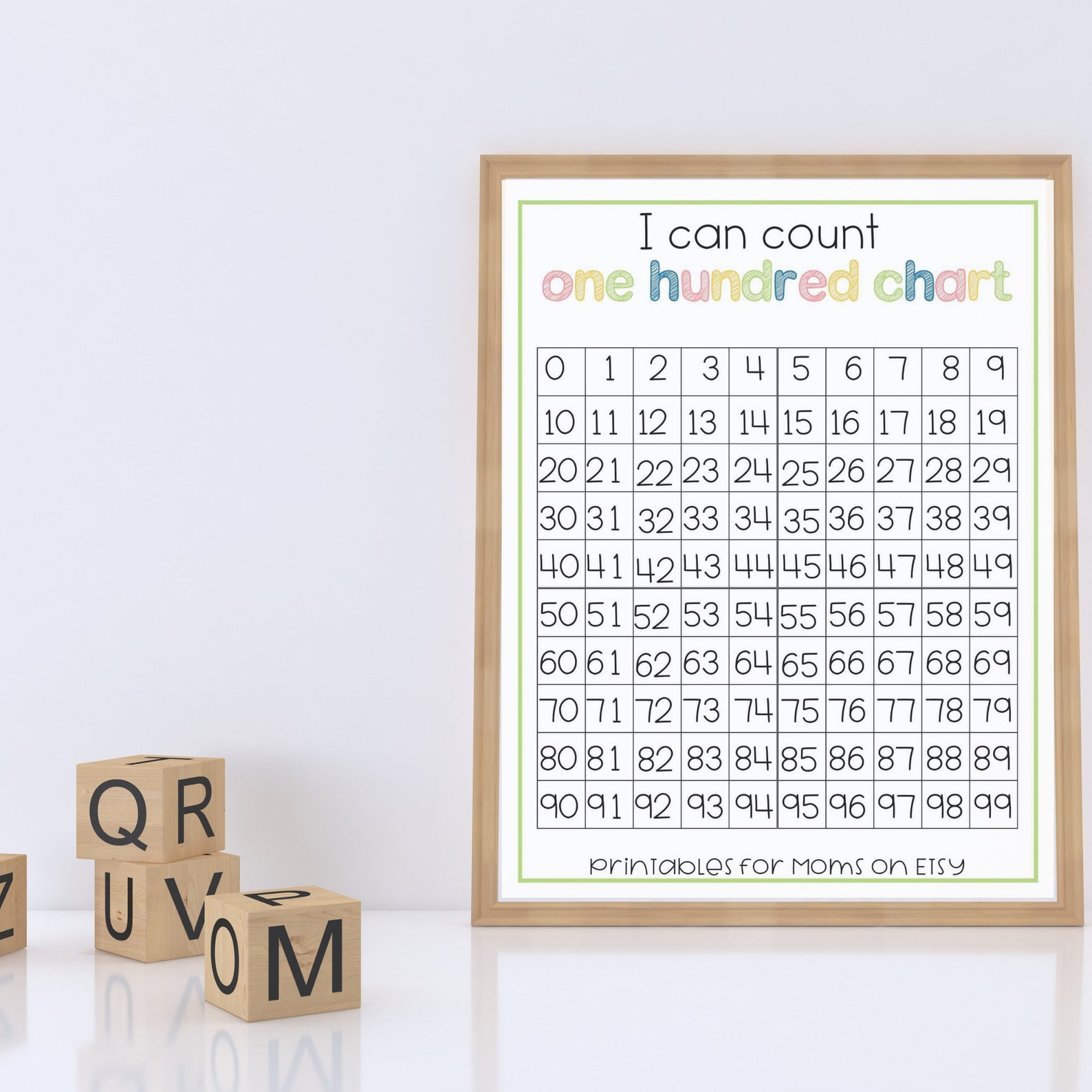 I Can Count To 100 100 Chart Hundreds Chart Math Tools For Etsy UK
