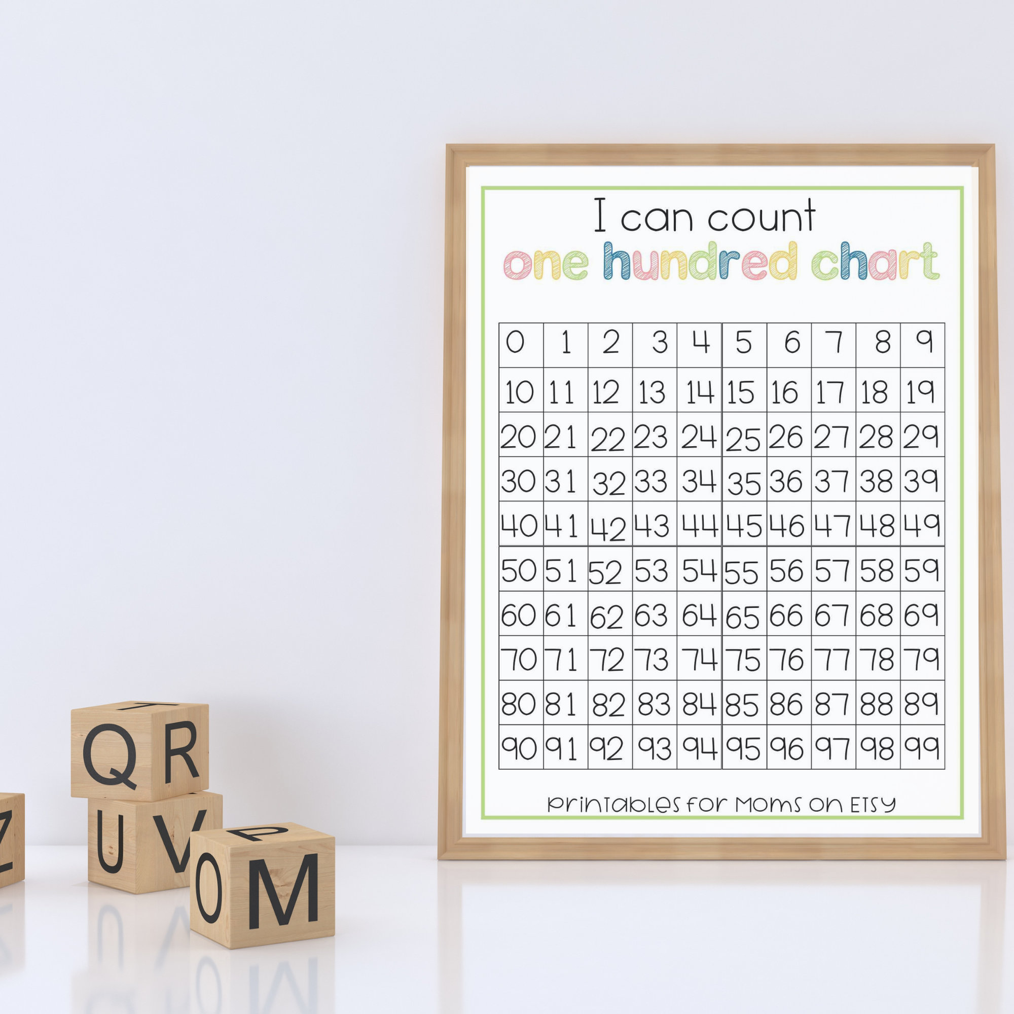 I Can Count To 100 100 Chart Hundreds Chart Math Tools For Etsy UK