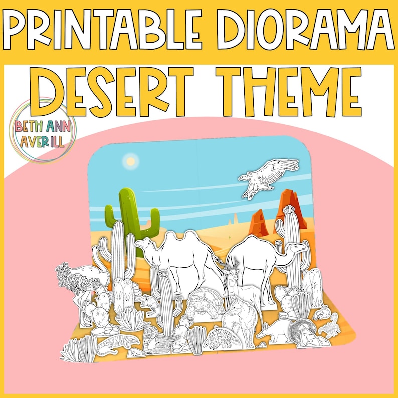 Desert Habitat Diorama Printable Craft Activity Desert Animals Diorama ...