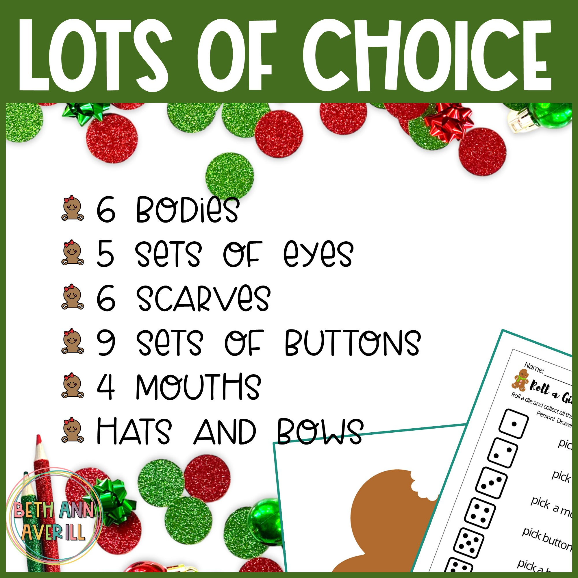 Printable Roll a Gingerbread Man Preschool Dice Game for Prek and ...