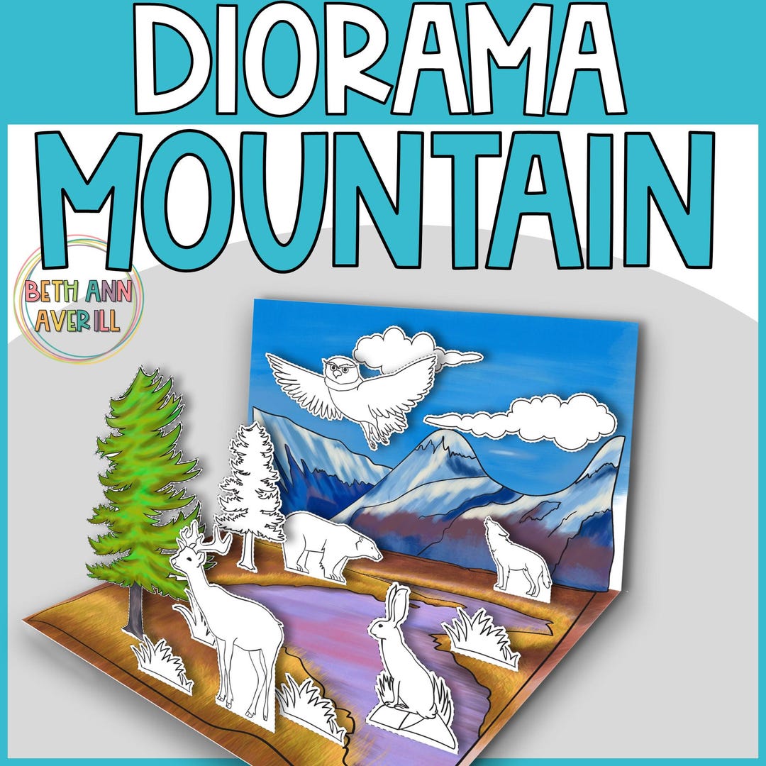 Mountain Habitat Diorama Printable Craft Biomes Activity Diorama ...