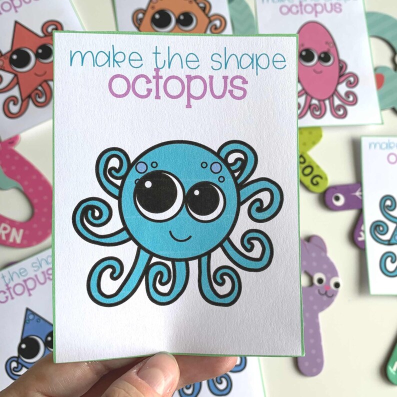 Octopus Shape Cards, Learning Shapes Through Play, Preschool Shapes ...