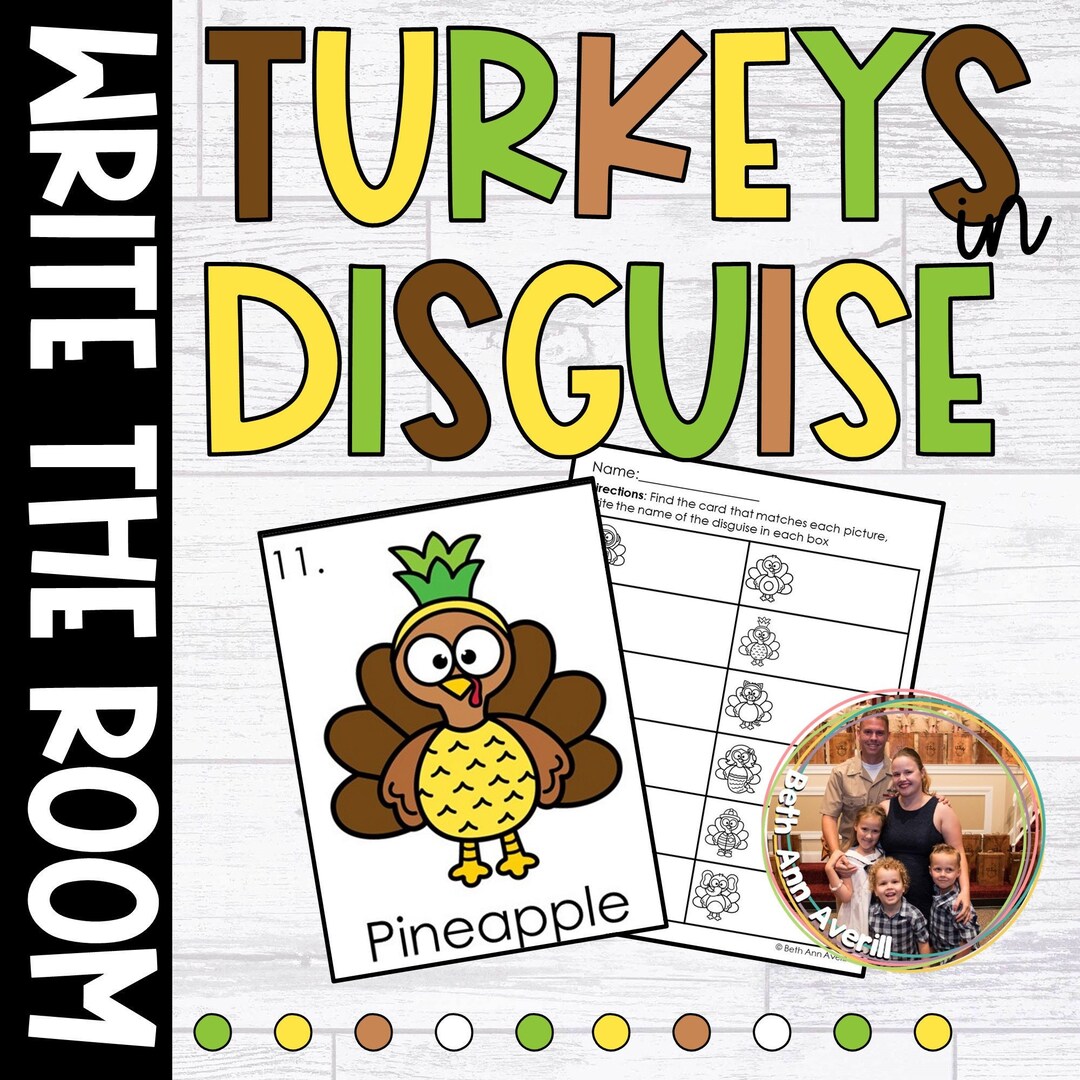 Turkey Disguise Write the Room Writing Centers for Kindergarten ...