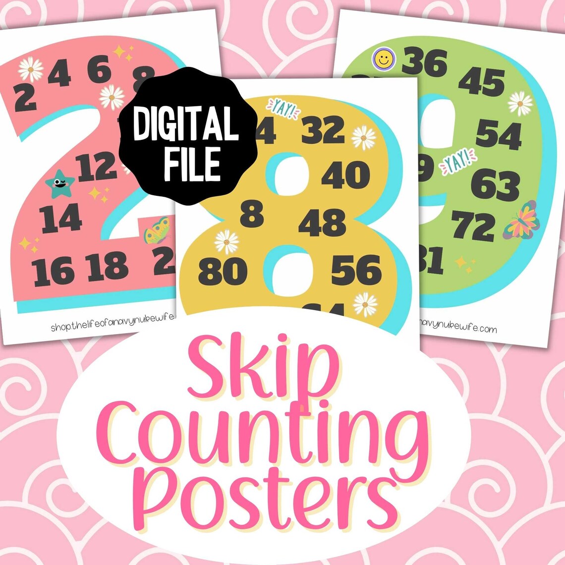 Skip Counting Posters for Homeschool Classrooms Counting by 2 ...