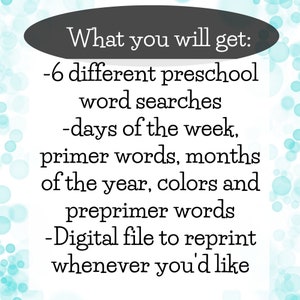 Word Search - Printable Word Search for Preschoolers - Week Days Months ...