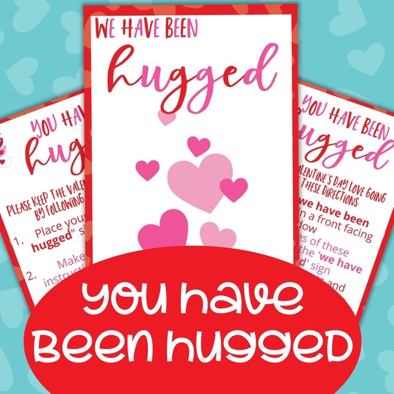You've Been Hugged HEARTS Printable Neighbor Gifts | Etsy