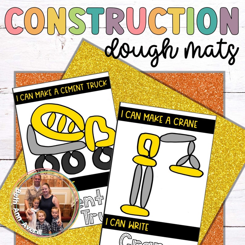 Construction Playdough Activities Mats Fine Motor Practice for ...
