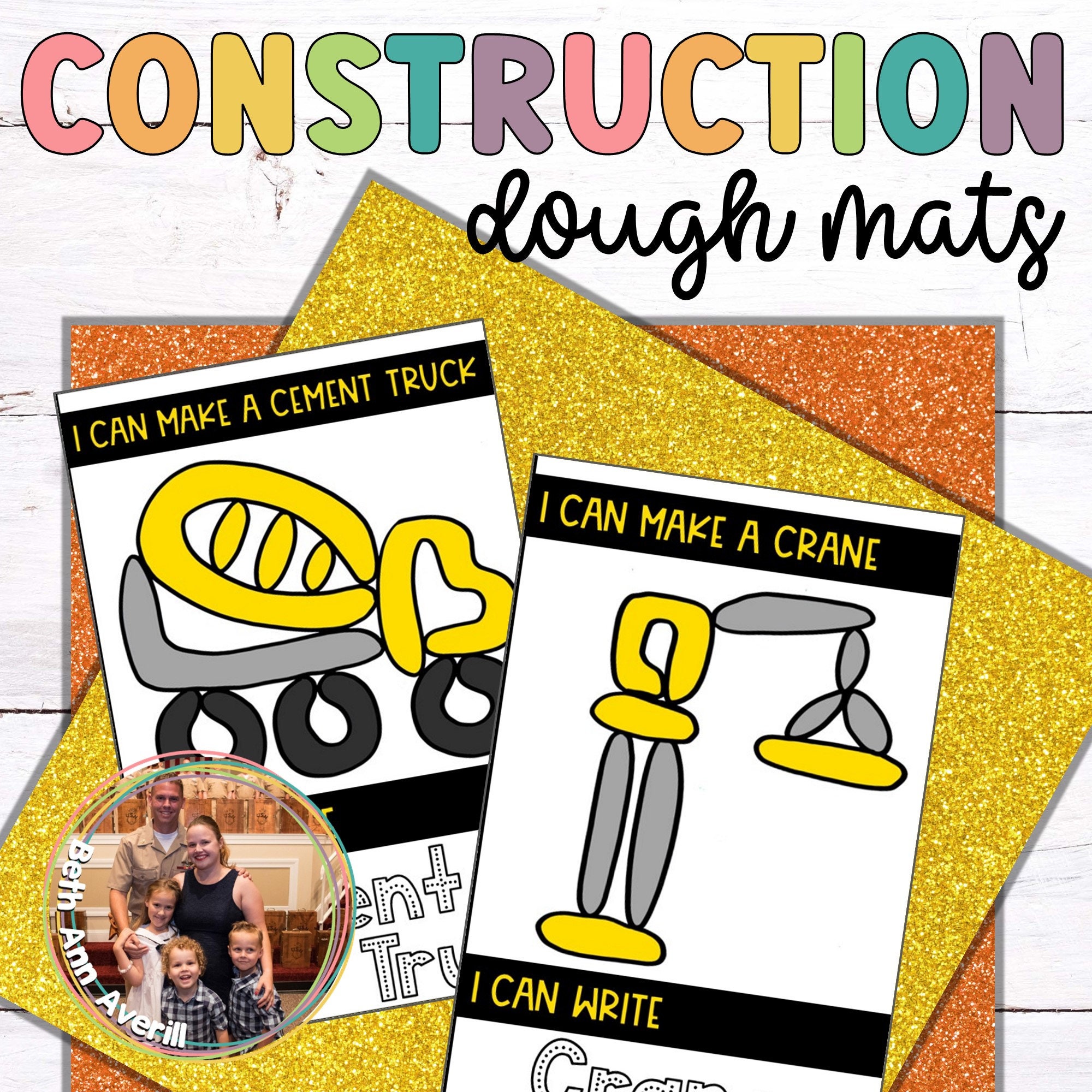 Construction Playdough Activities Mats Fine Motor Practice for ...