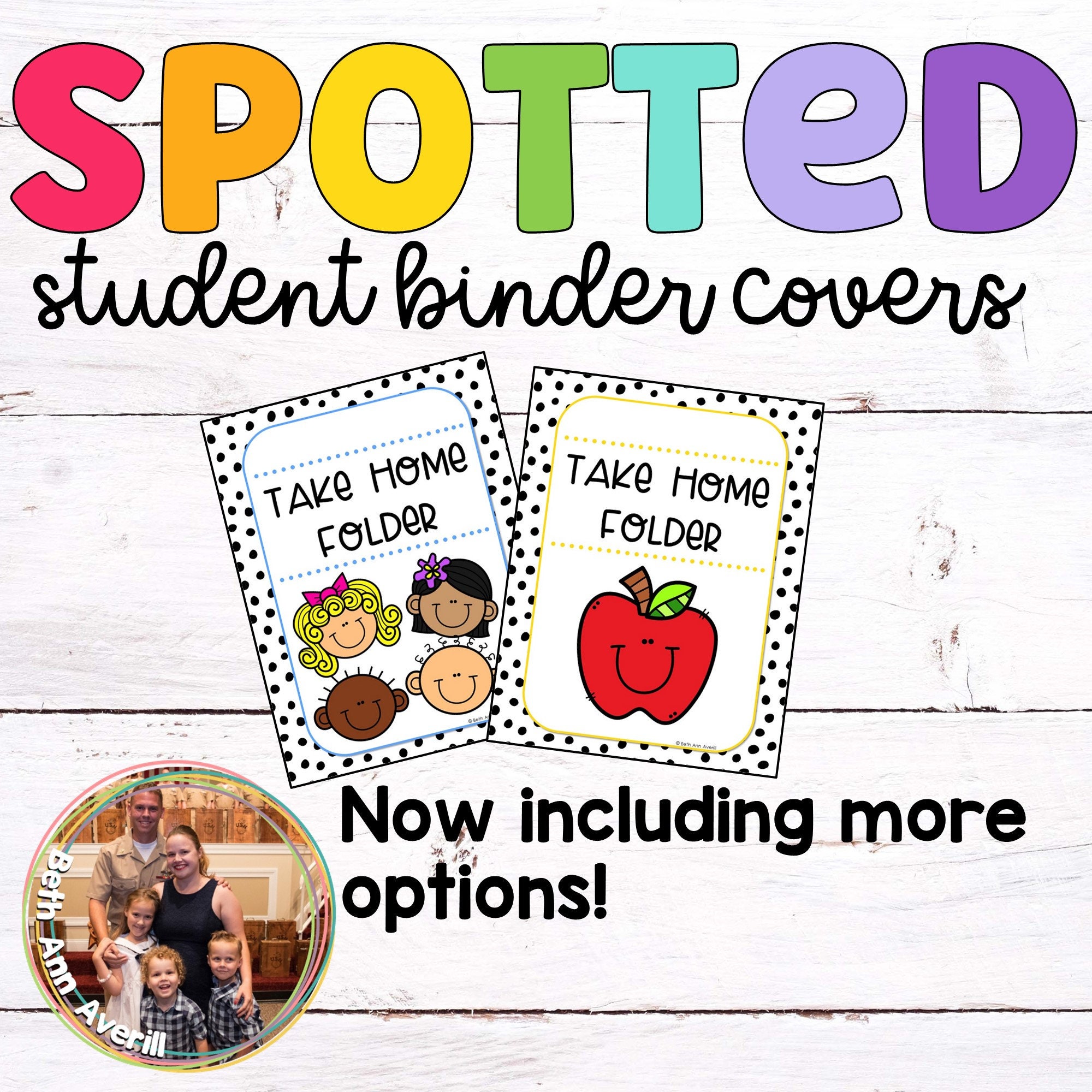Editable Student Binder Covers in Bright Spotted Dotty Classroom Decor ...
