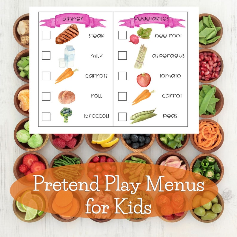 Restaurant Dramatic Play Menu for Imaginative Play for | Etsy