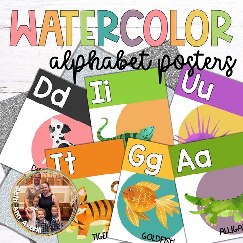 Watercolor Shapes Posters Watercolor Classroom Decor - Etsy