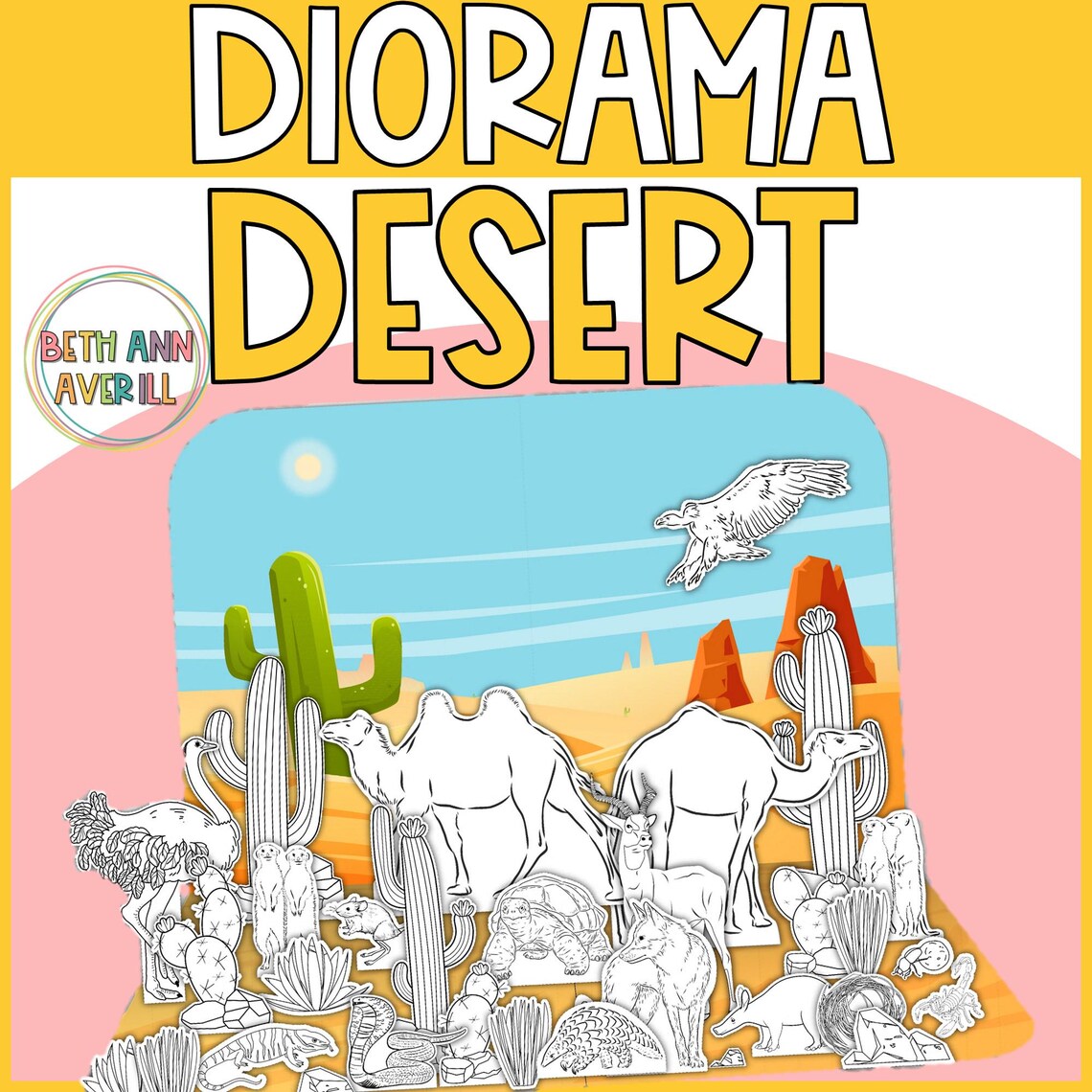 Desert Habitat Diorama Printable Craft Activity Desert Animals Diorama ...