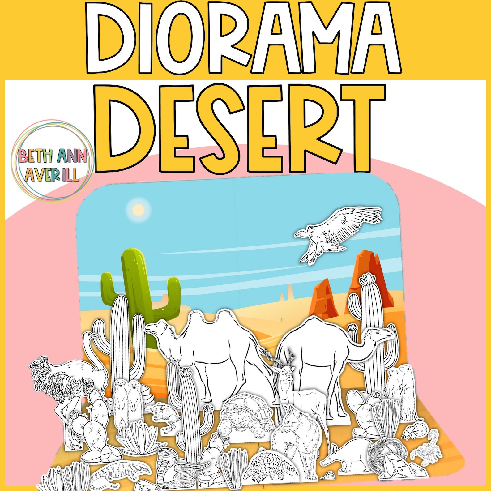 Desert Habitat Diorama Printable Craft Activity Desert Animals Diorama ...