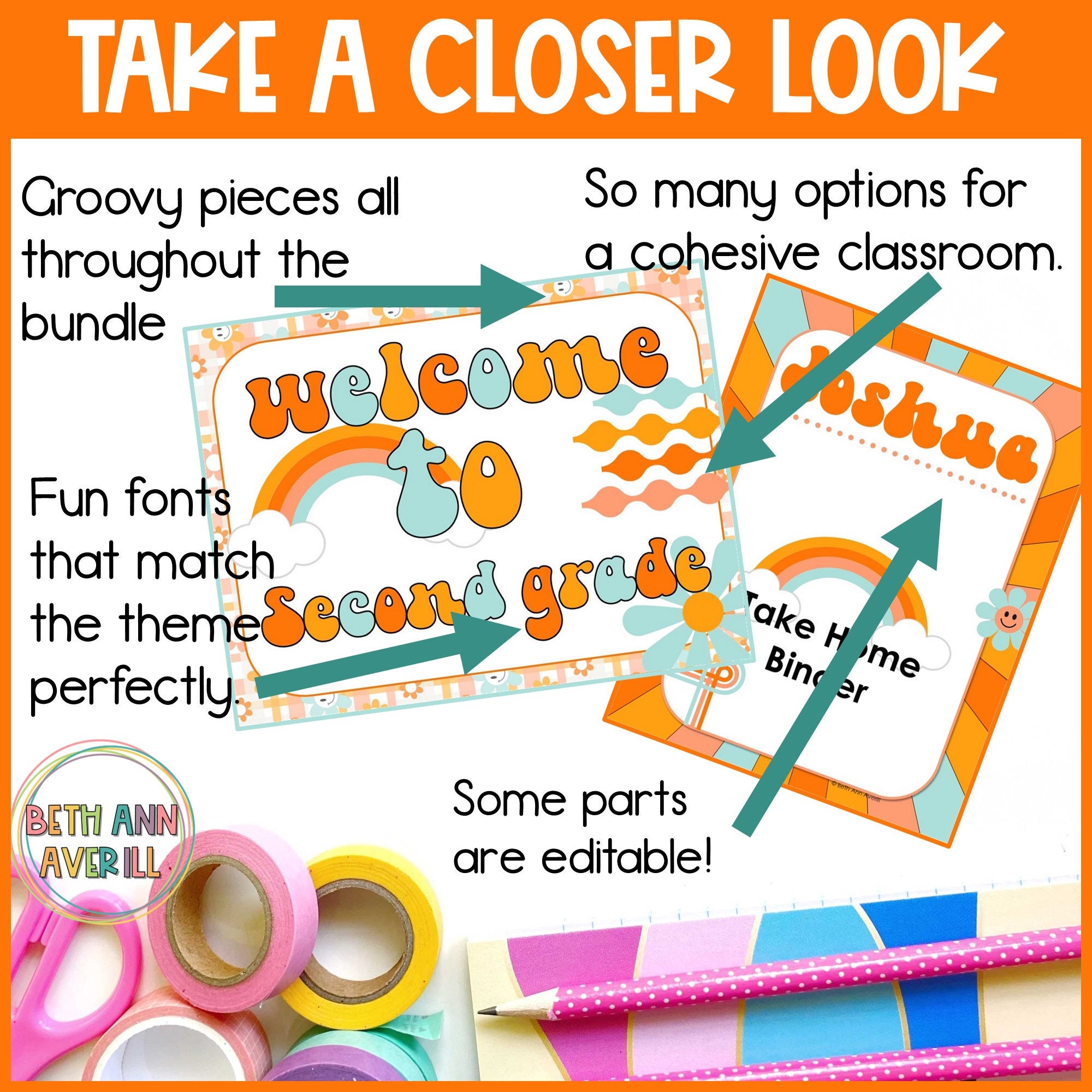 Groovy Boho Retro Classroom FULL BUNDLE. - Etsy