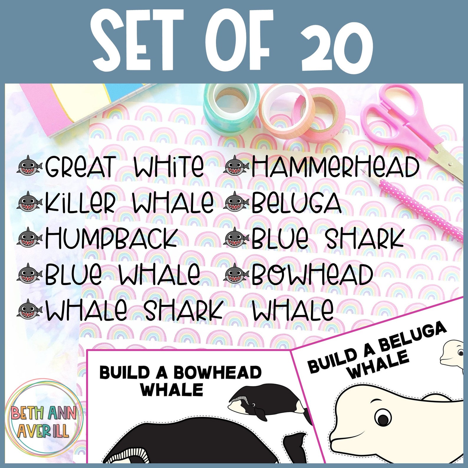 Shark Cut and Paste Craft Scissor Practice Activity Pack With Fun Cut ...