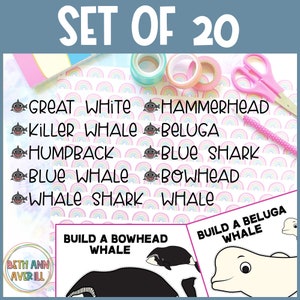 Shark Cut and Paste Craft Scissor Practice Activity Pack With Fun Cut ...