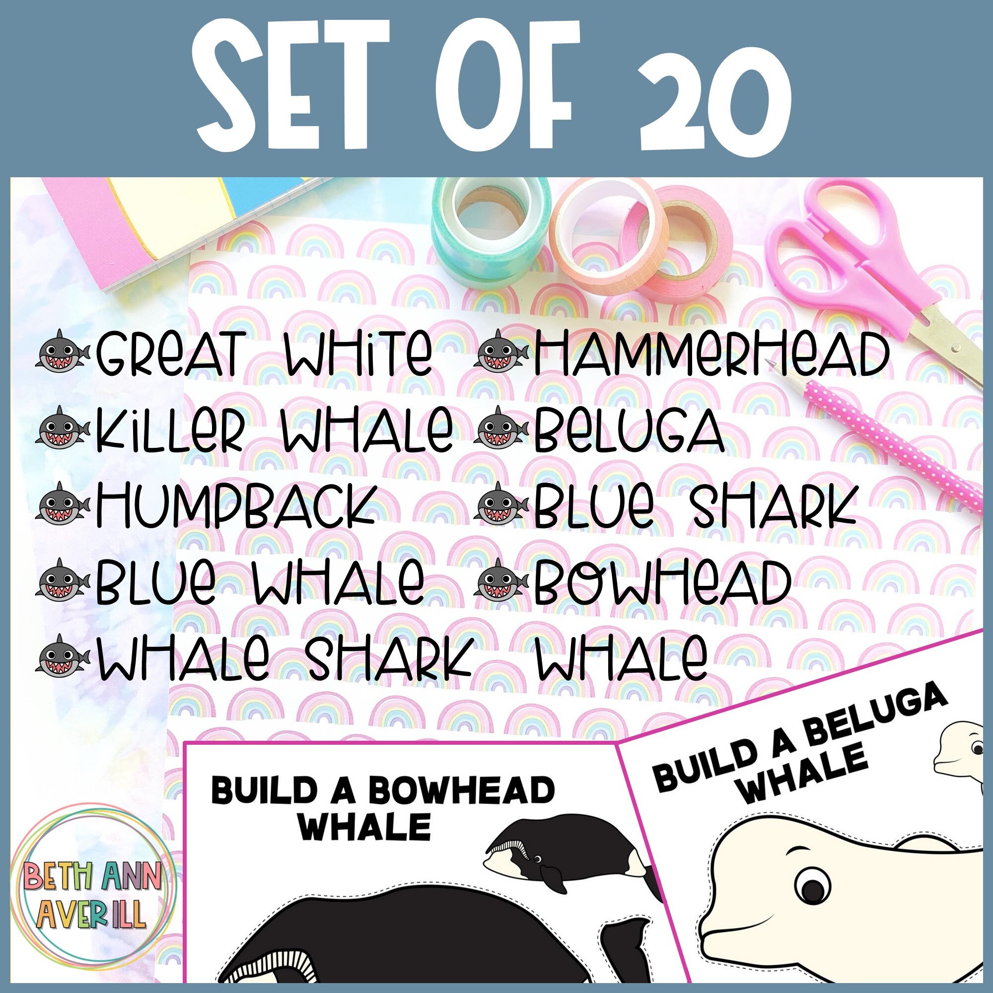 Shark Cut and Paste Craft Scissor Practice Activity Pack With Fun Cut ...