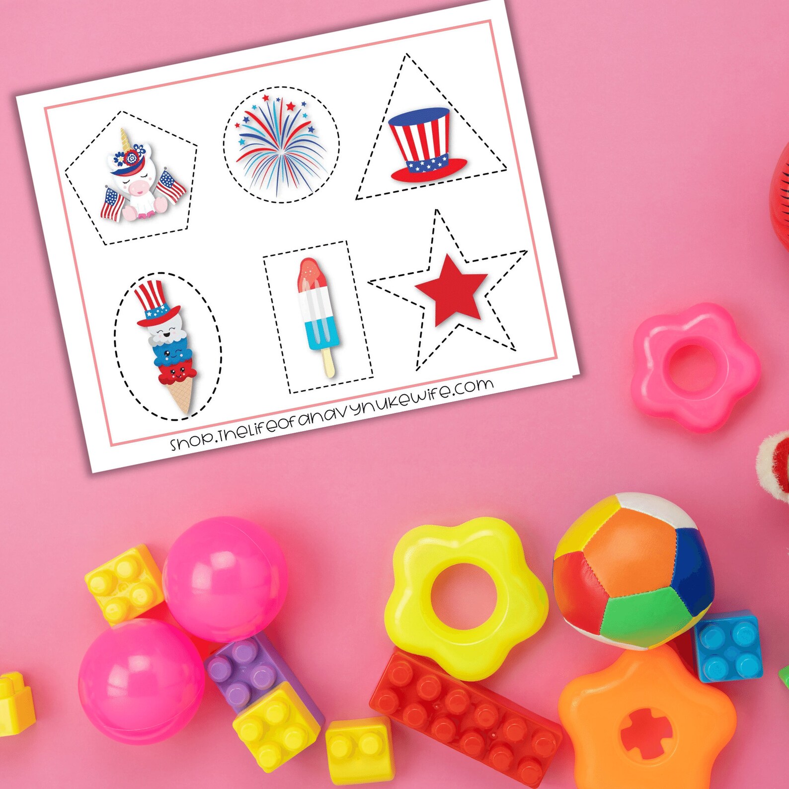 Fourth of July Fine Motor Skills Tracing Practice for | Etsy