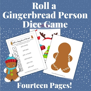 Printable Roll a Gingerbread Man Preschool Dice Game for Prek and ...