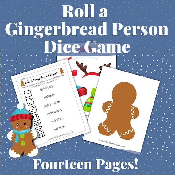 Printable Roll a Gingerbread Man Preschool Dice Game for Prek | Etsy Canada