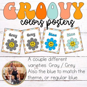 COLORS Groovy Boho Classroom Decor Homeschool Decor Groovy Retro Colors ...