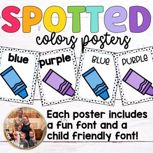 Crayon Color Posters Classroom Decorations Printable Spotted Brights ...