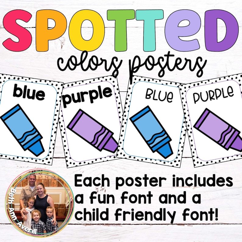 Crayon Color Posters Classroom Decorations Printable Spotted - Etsy