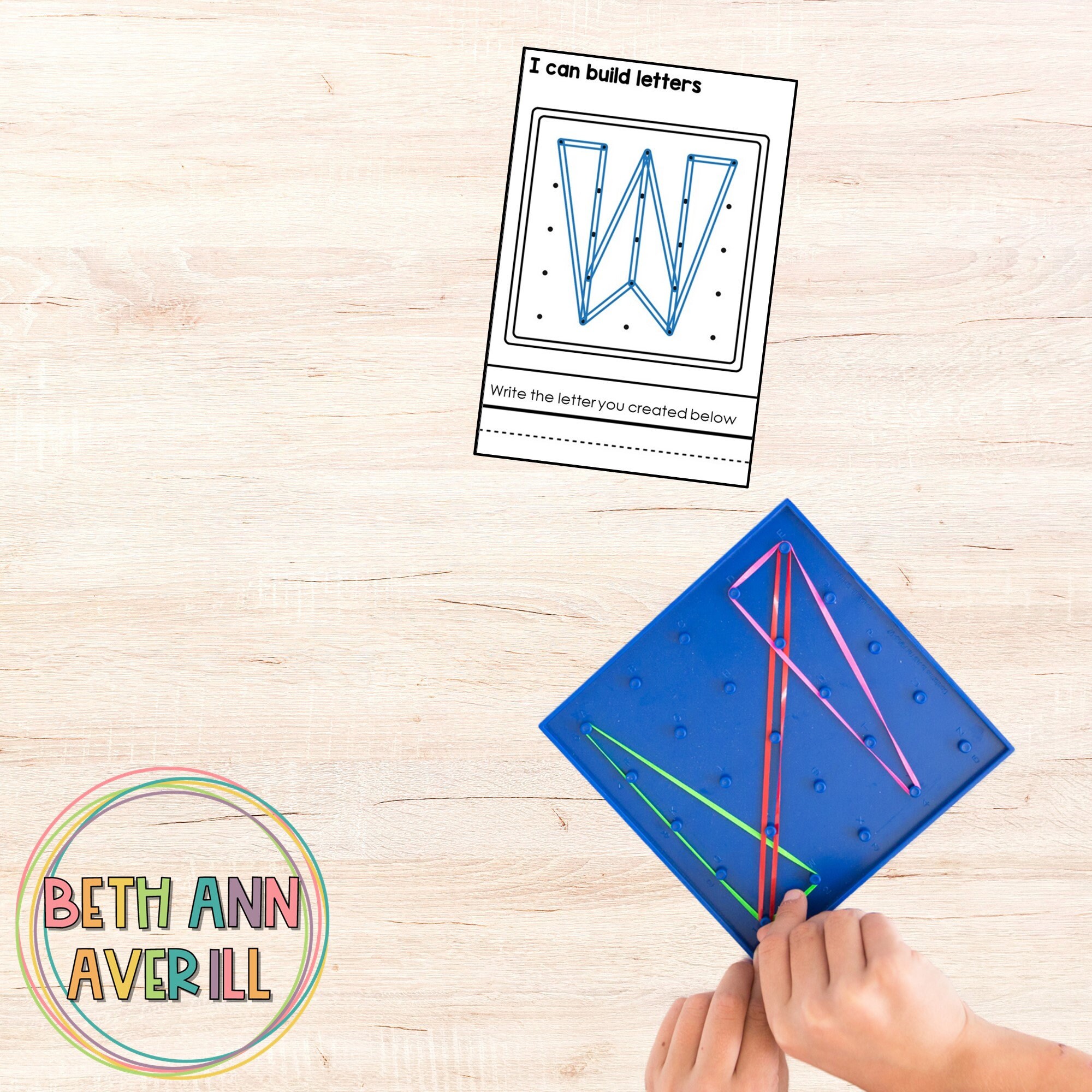 Geoboard Task Cards UPPERCASE Alphabet Toddler Activities Montessori ...