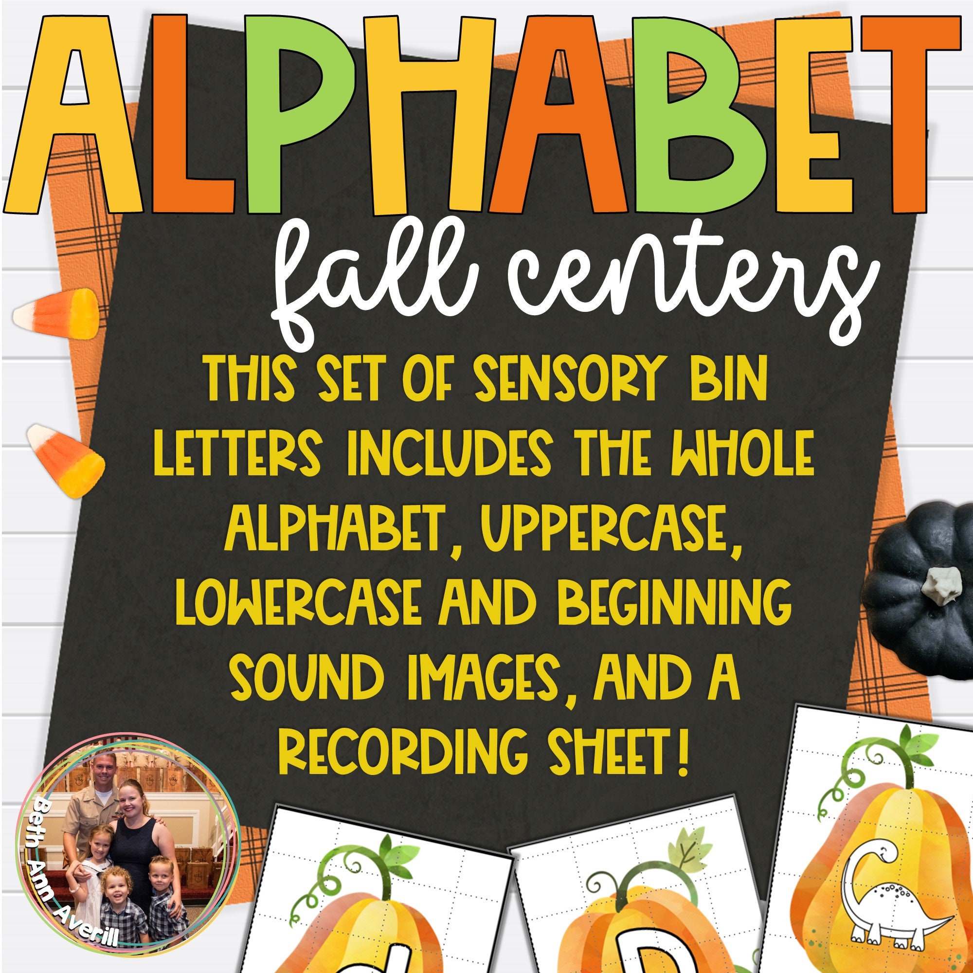 Autumn Sensory Bin Pumpkin Alphabet Matching Center for Preschool - Etsy