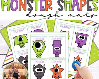 Halloween Monster Shape Cards Learning Shapes Through Play - Etsy