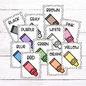 Crayon Color Posters Classroom Decorations Printable Spotted Brights ...
