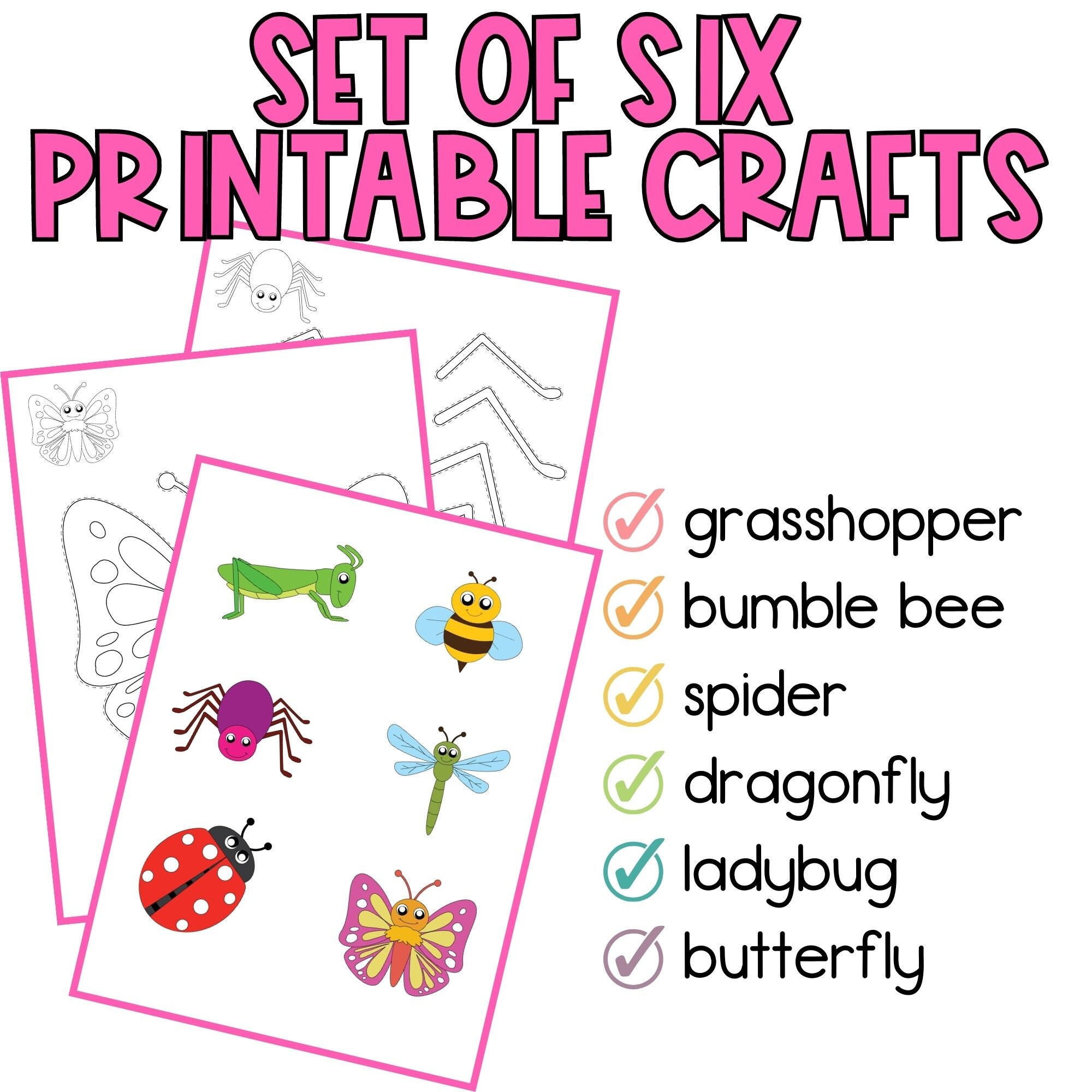 Spring Crafts Bug and Insect Paper Cutting and Pasting Activity for ...