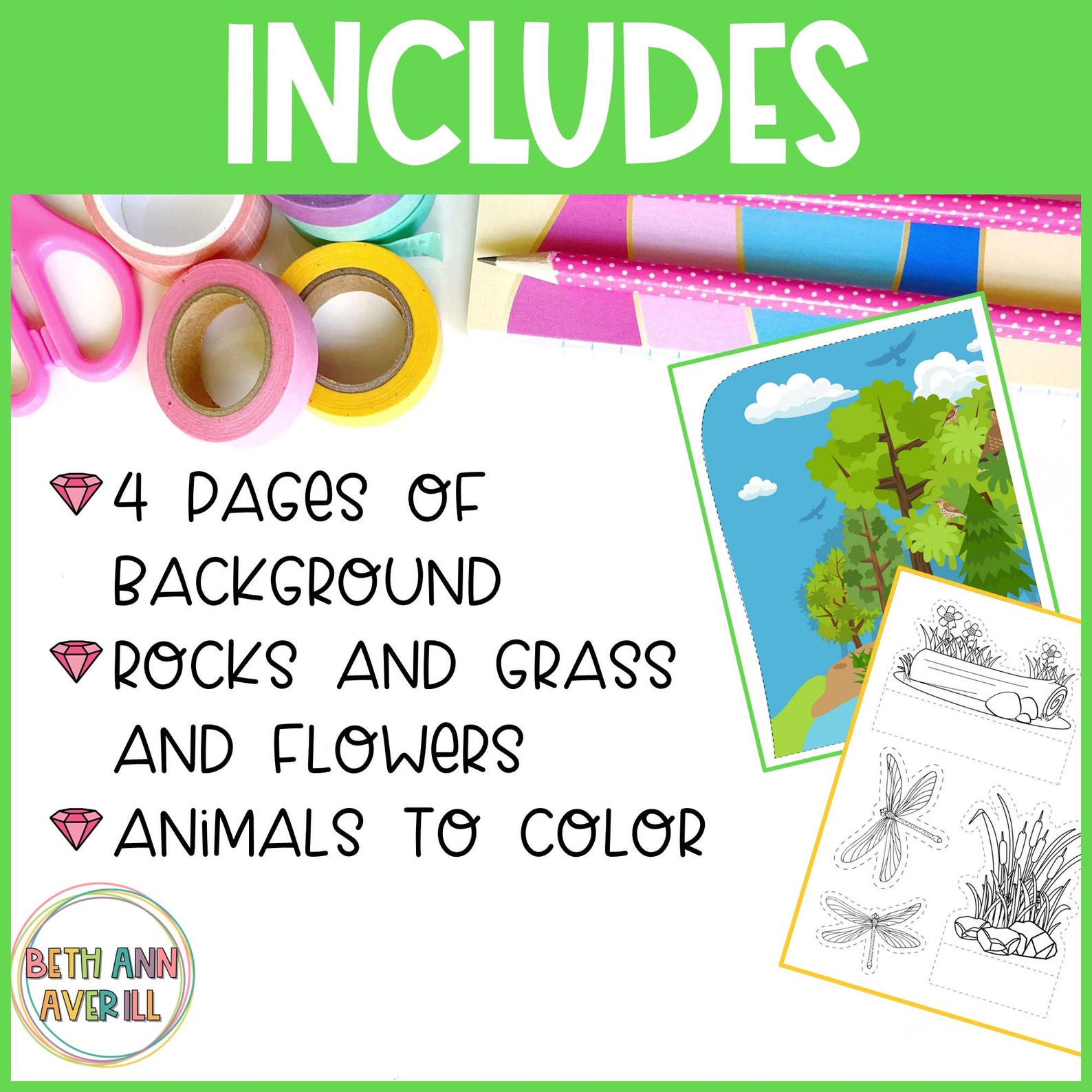 Pond Habitat Diorama Printable Craft Activity Swamp Theme Diorama ...