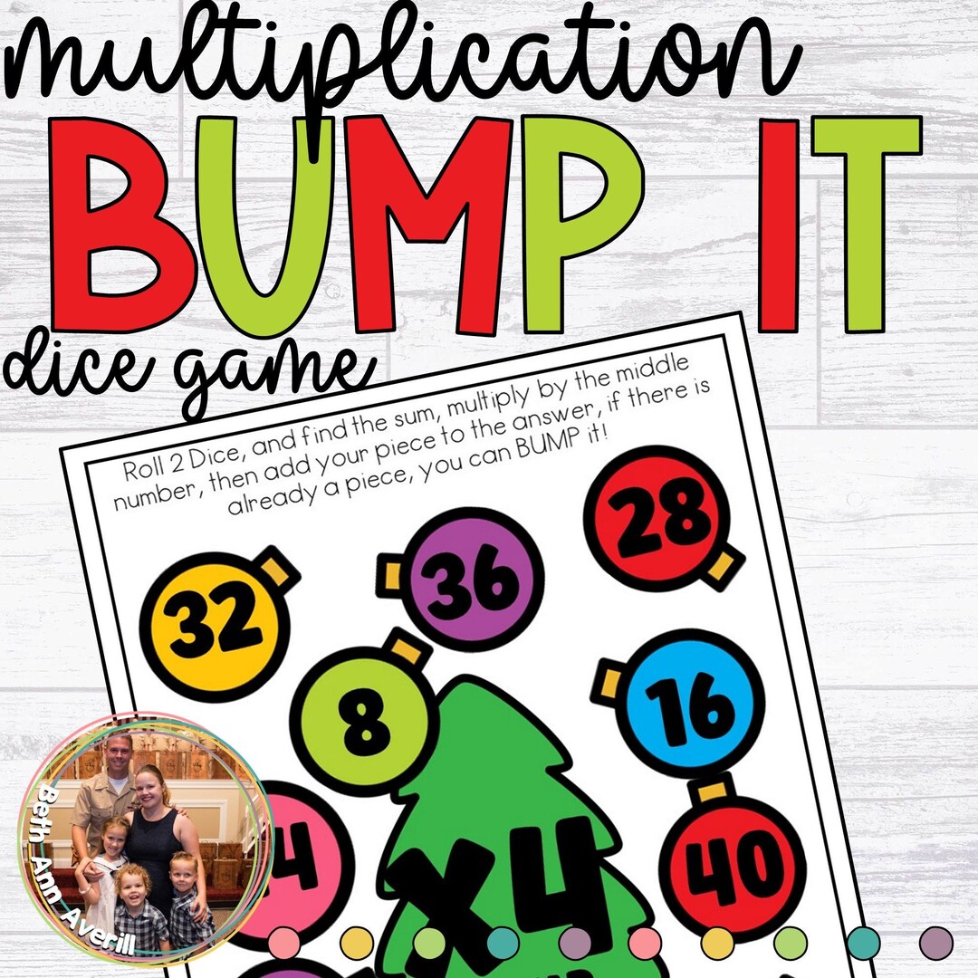 Multiplication Practice Dice Game Bump It for Learning Multiplication ...