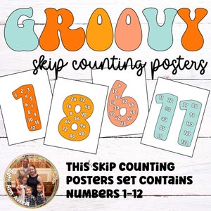 Skip Counting Posters for Groovy Boho Retro Classroom Decor - Etsy