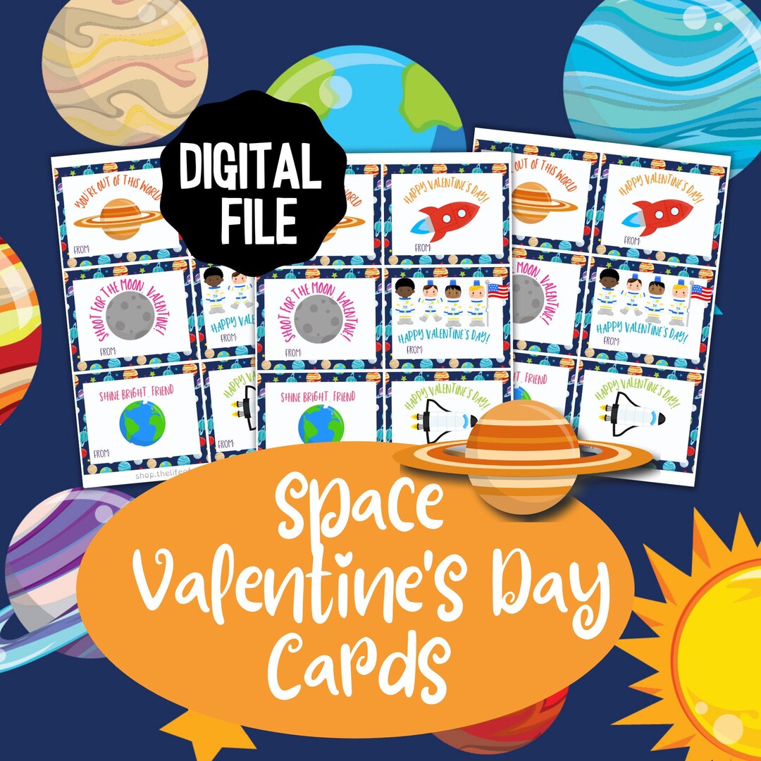 Space Themed Valentine's Day Cards | Classroom Valentines | Teachers ...