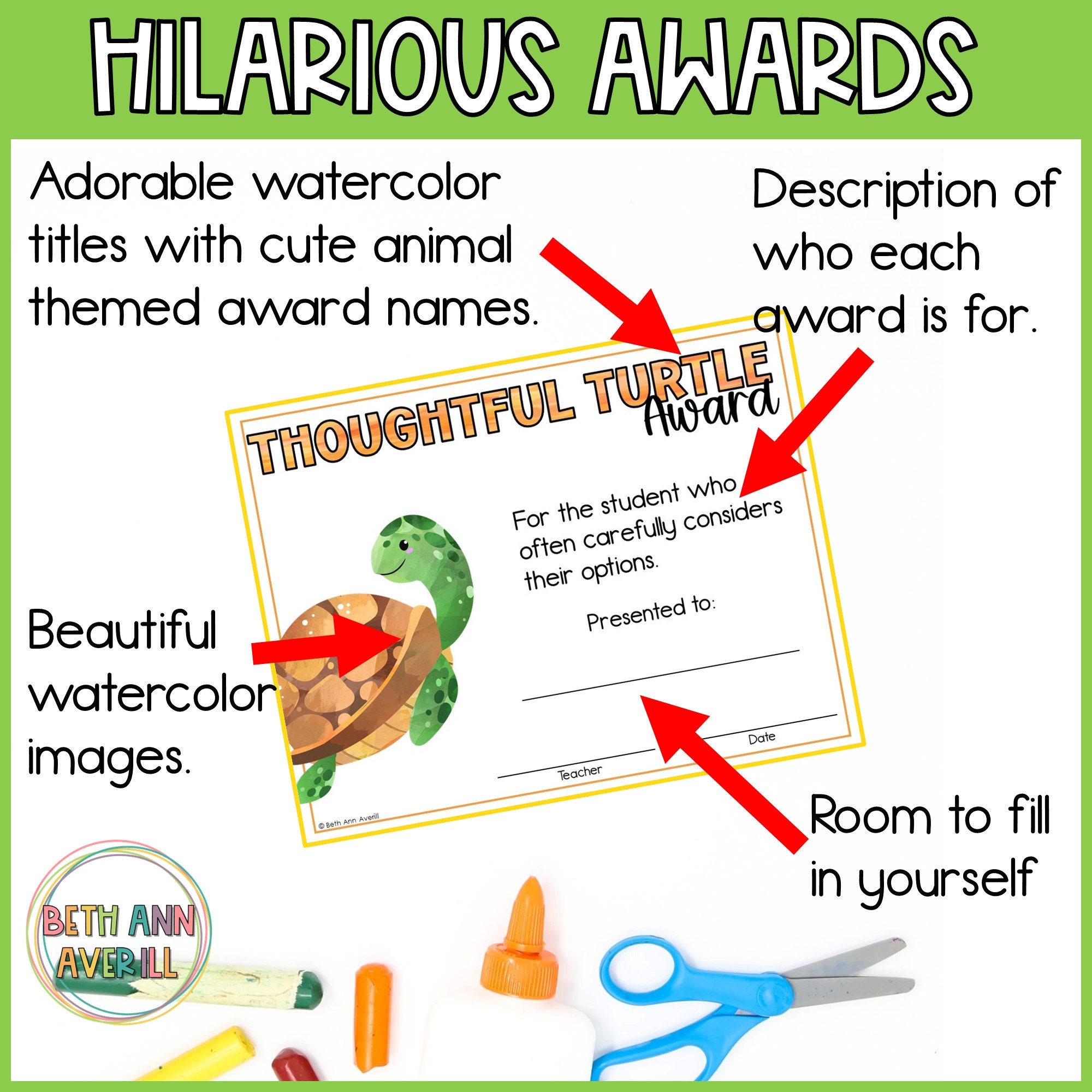 Editable Preschool End of Year Awards for Kindergarten Class Awards ...